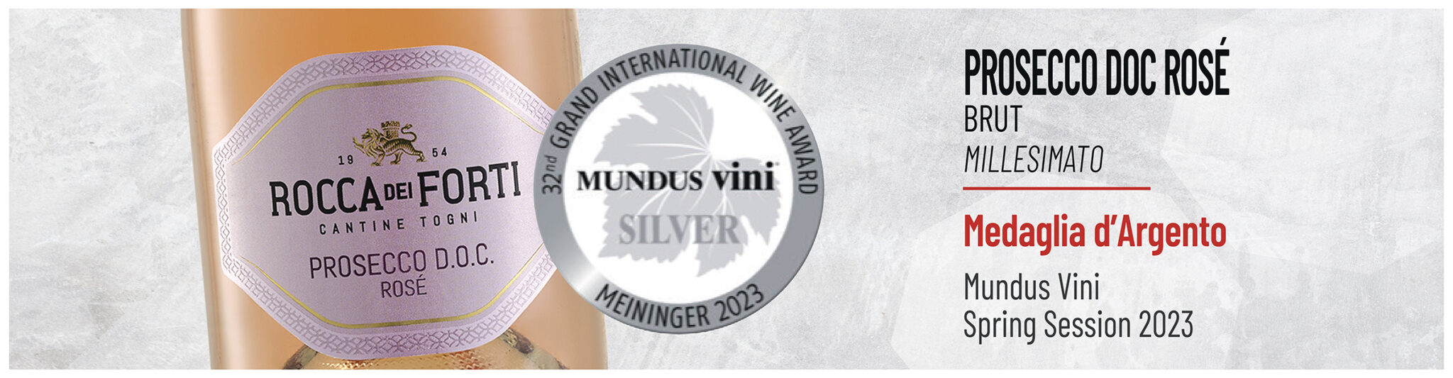 Rocca dei Forti Prosecco DOC Rosé awarded with the silver medal of Mundus Vini 2023 | Rocca dei ...